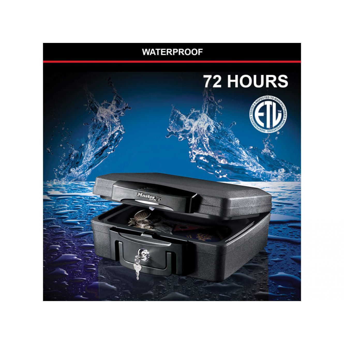 Master Lock Small Key Locking Fire & Water Chest MLKH0100 - UKToolBox.com