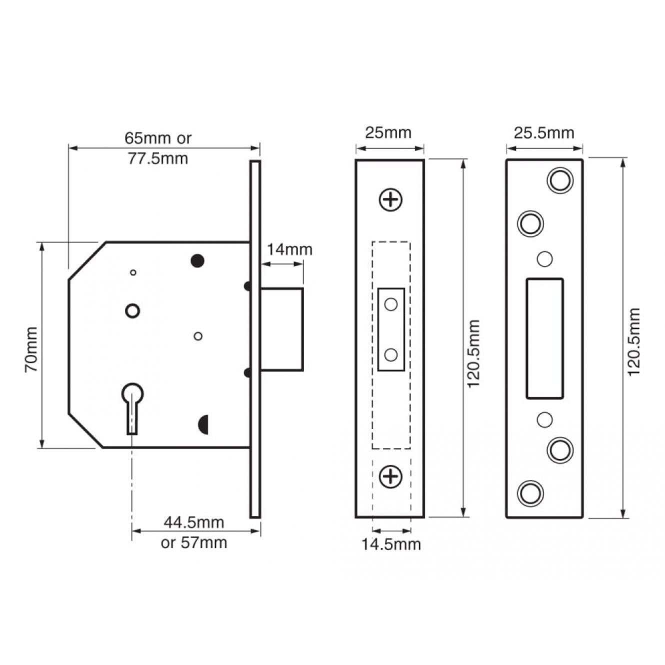 UNION 2101 5 Lever Mortice Deadlock - UKToolBox.com