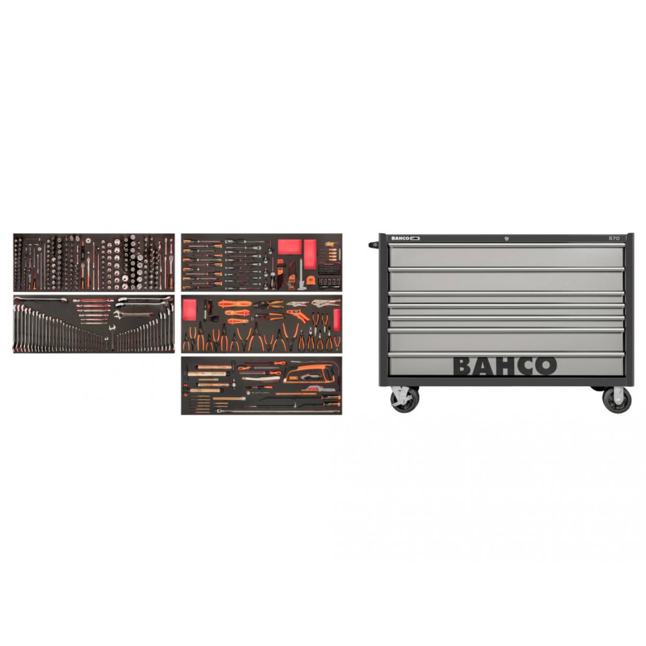 Bahco XXL Tool Trolley General Purpose Tool Kit, 488 Piece BAHXXL ...