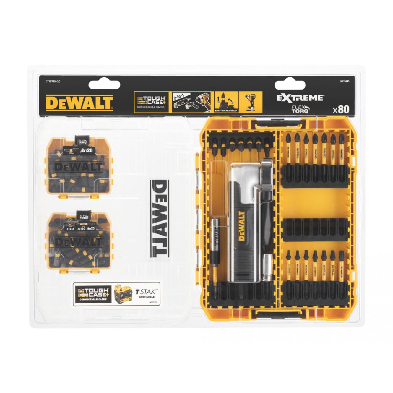 DEWALT DT70775 Mix Bit Set with Right-Angle Attachment, 80 Piece ...